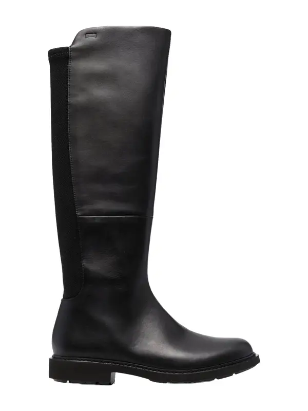 Camper Knee-length Panelled Leather Boots - Black