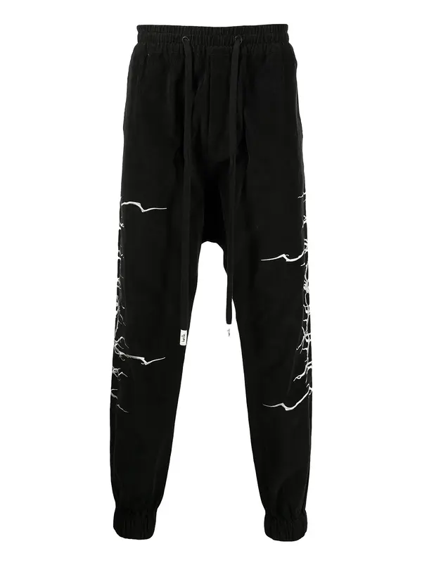 HACULLA. Fallen Angel Print Trackpants - Black