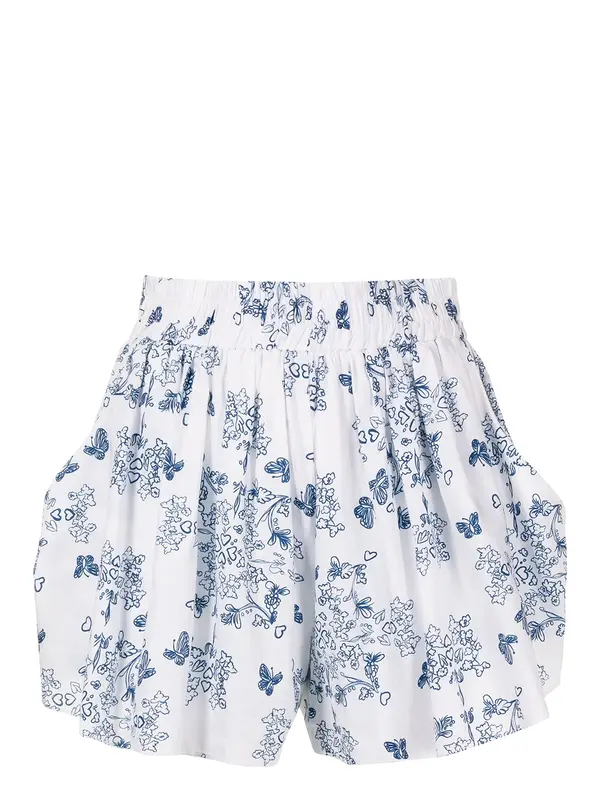 MACGRAW Story Porcelain Print Shorts - White