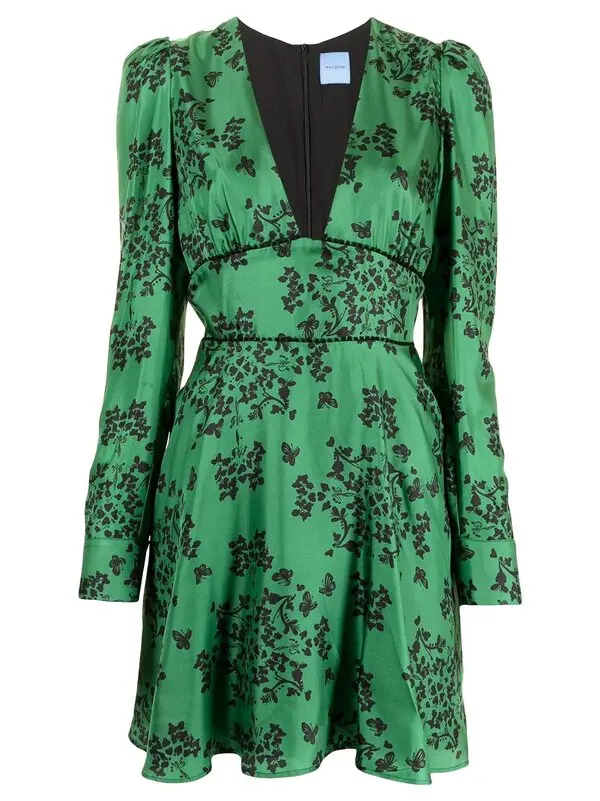 MACGRAW Fable Silk Mini Dress - Green