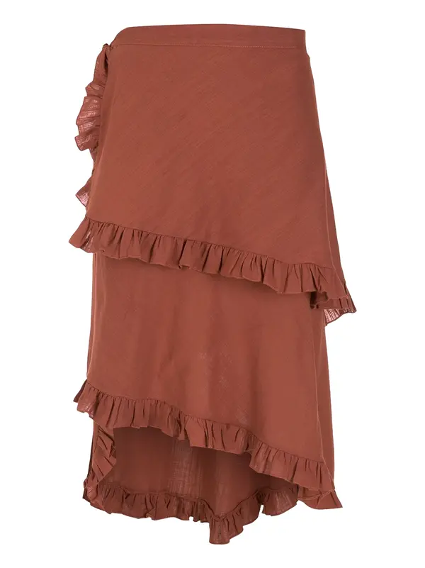 CLUBE BOSSA Feine Wrap Skirt - Brown