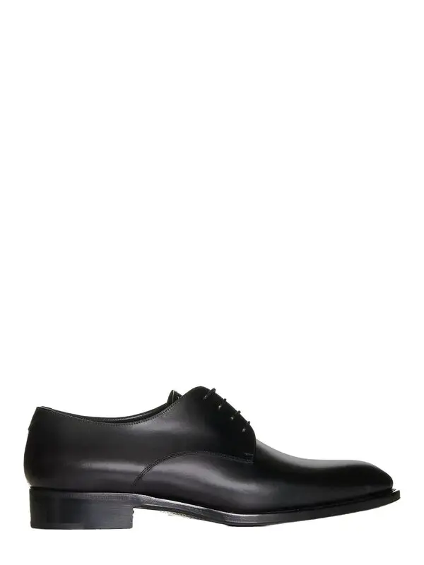 Saint Laurent Leather Derby Shoes - Black