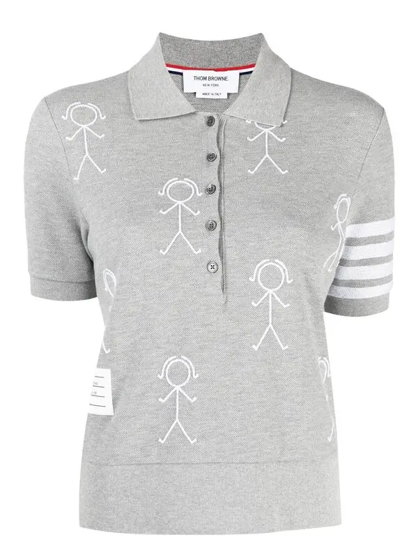 Thom Browne Icon Polo Shirt - Grey