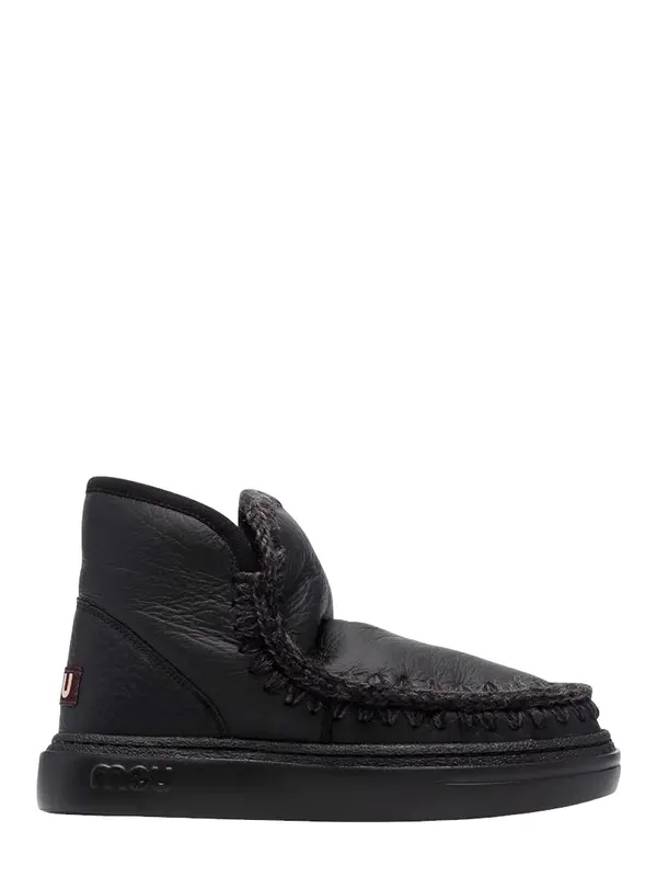 Mou Stitch-trim Ankle Boots - Black