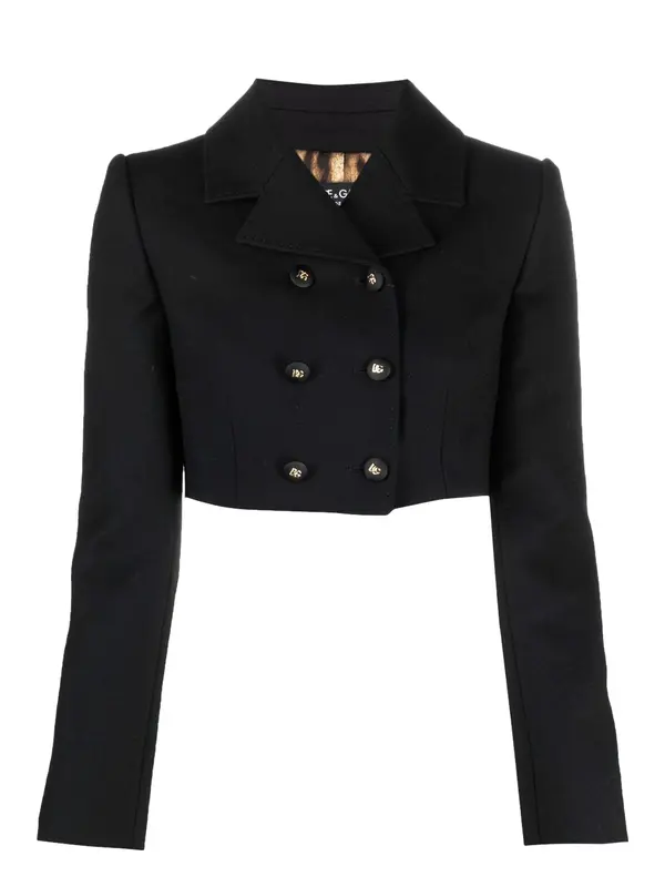 Dolce & Gabbana Double-breasted Cropped Jacket - Black