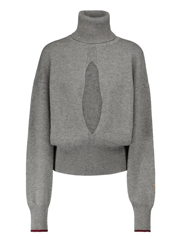 Victoria Beckham Cutout Cashmere-blend Sweater - Grey