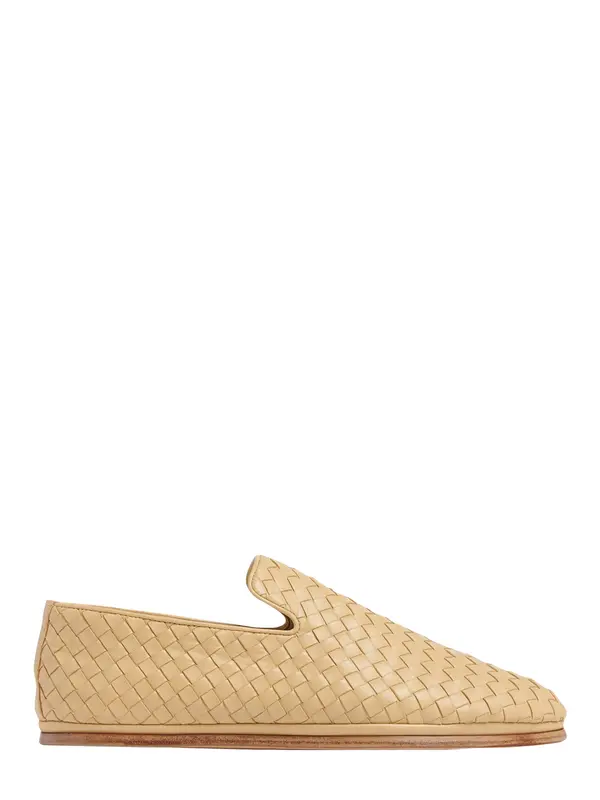 Bottega Veneta Intrecciato Leather Slippers - Brown