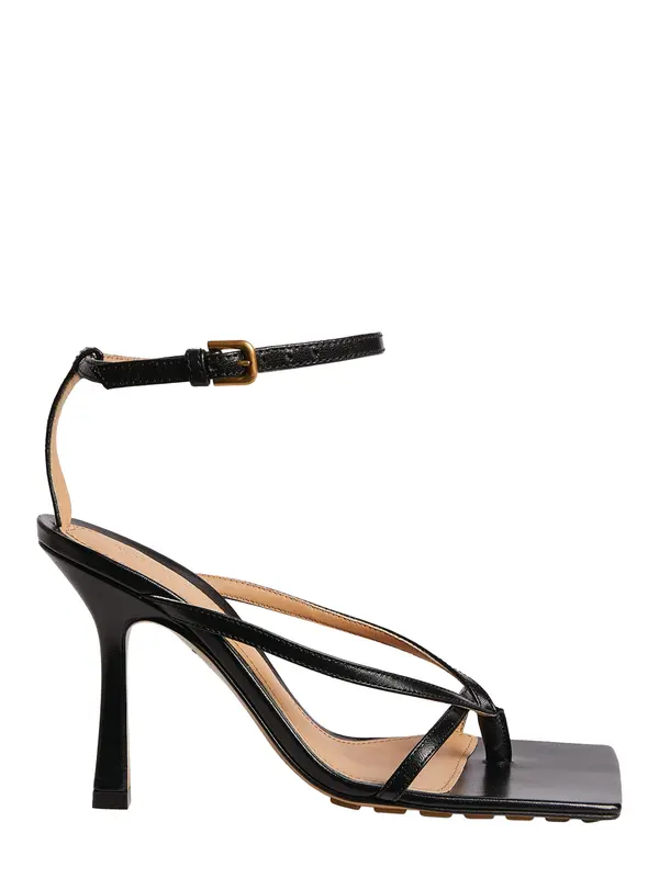 Bottega Veneta Leather Stretch Sandals 90 - Black