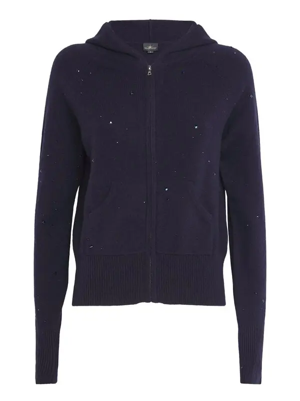 WILLIAM SHARP Cashmere Crystal-embellished Hoodie - Navy