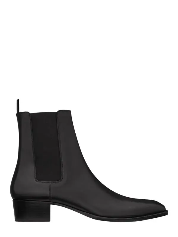 Saint Laurent Leather Wyatt Chelsea Boots - Black