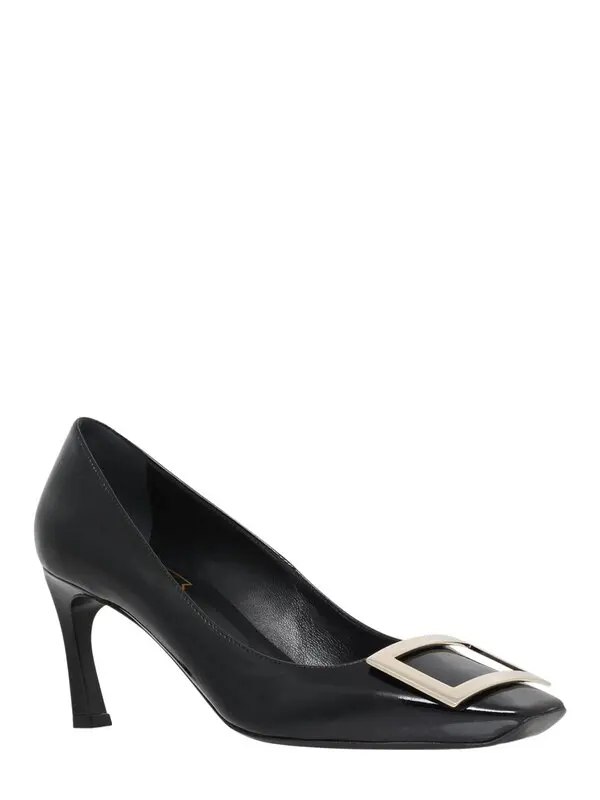 ROGER VIVIER Patent Decolleté Belle Vivier 70 Pumps - Black