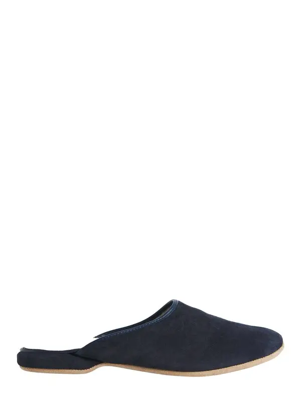 Derek Rose Suede Douglas Slippers - Navy