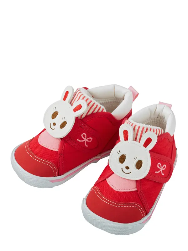 MIKI HOUSE Animal Appliqué Baby Shoes - Red