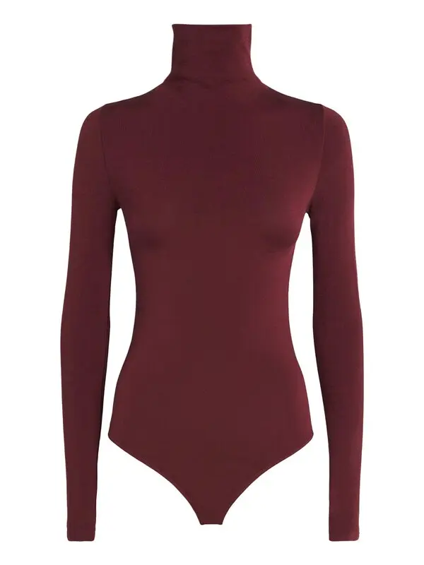 Wolford Colorado High-neck Bodysuit - Burgundy