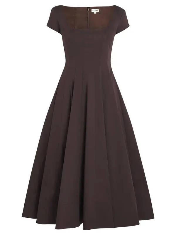 Staud Wells Midi Dress - Brown