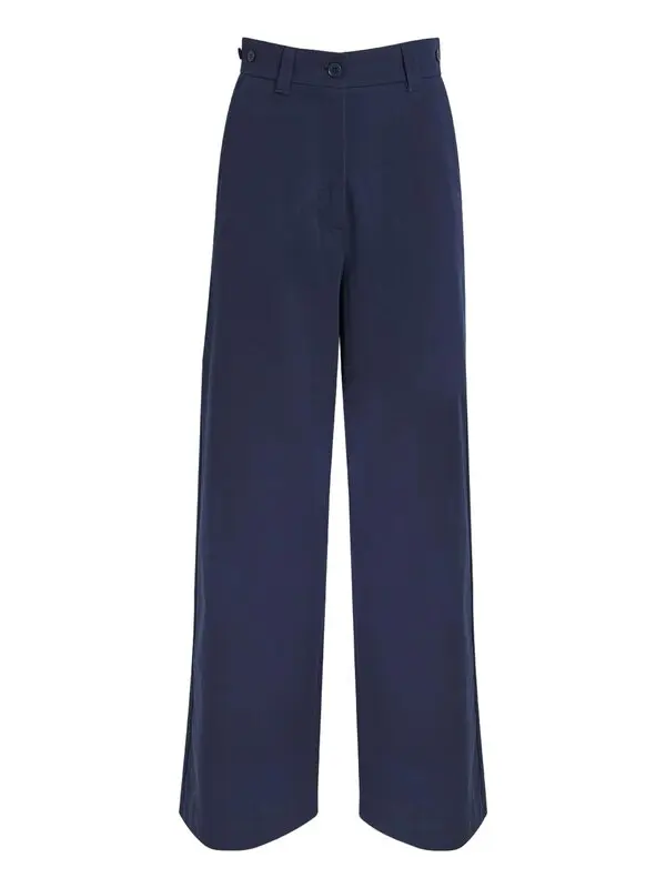 Max Mara Cotton Wide-leg Trousers - Blue