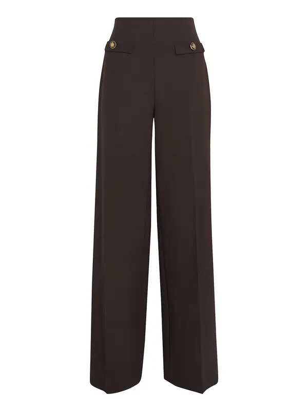 Sandro Wide Leg Trousers - Brown