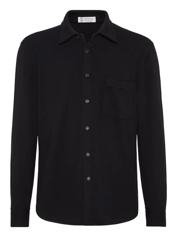 Brunello Cucinelli Wool-cashmere-silk Shirt - Black