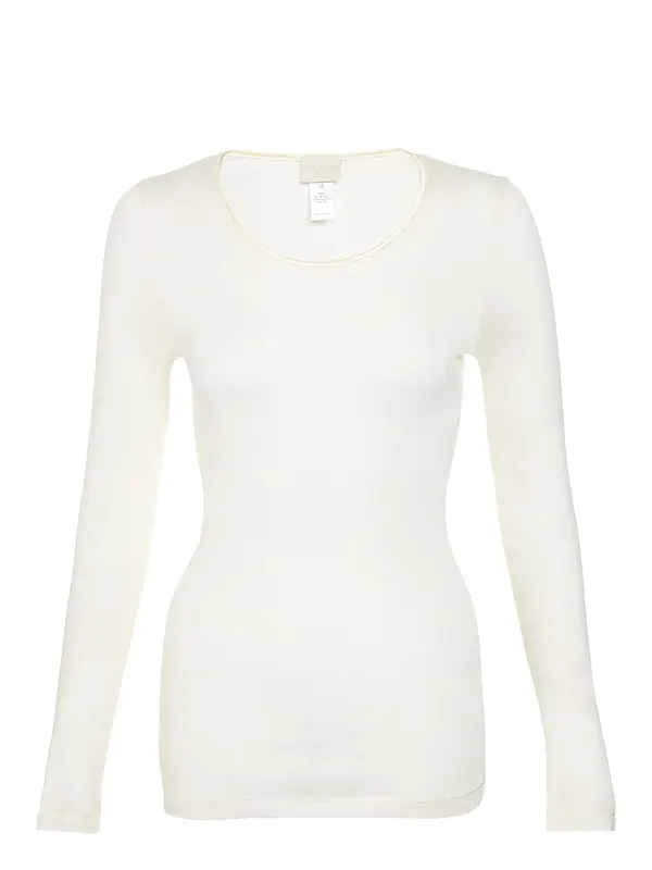 Hanro Pure Silk Long Sleeve Top - Ivory