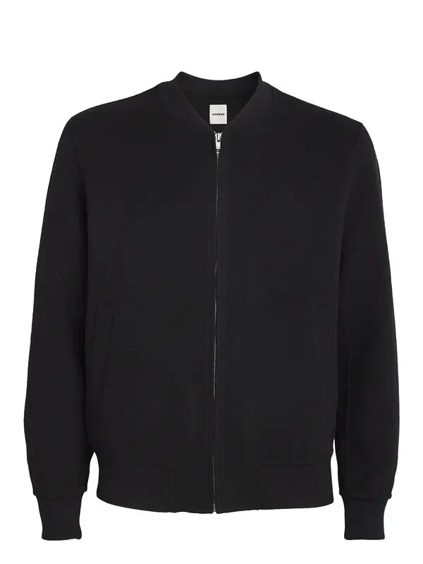 Sandro Wool-blend Bomber Jacket - Black