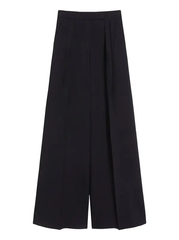 Max Mara Wool-blend Wide-leg Trousers - Blue