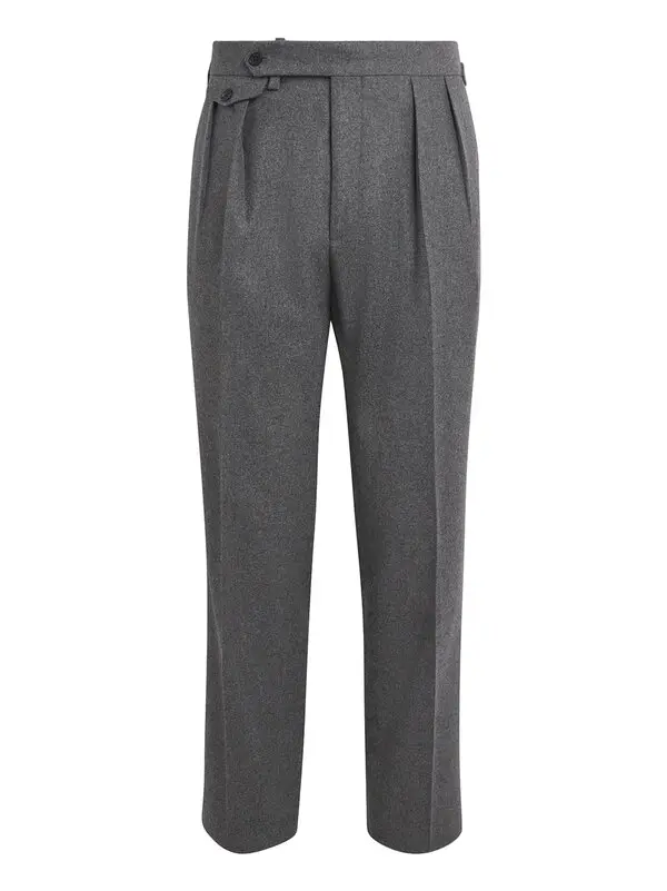 Ralph Lauren Purple Label Wool Straight-leg Trousers - Grey