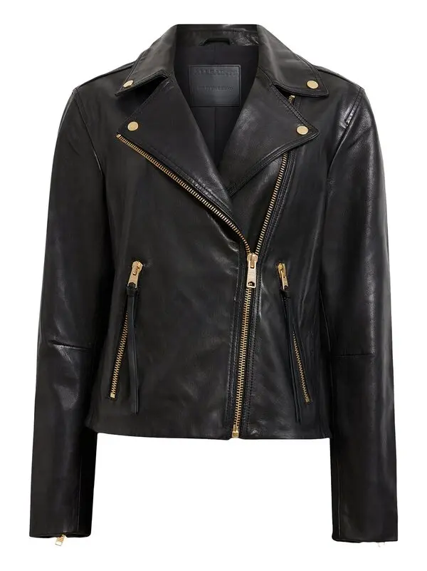ALLSAINTS Leather Dalby Biker Jacket - Black