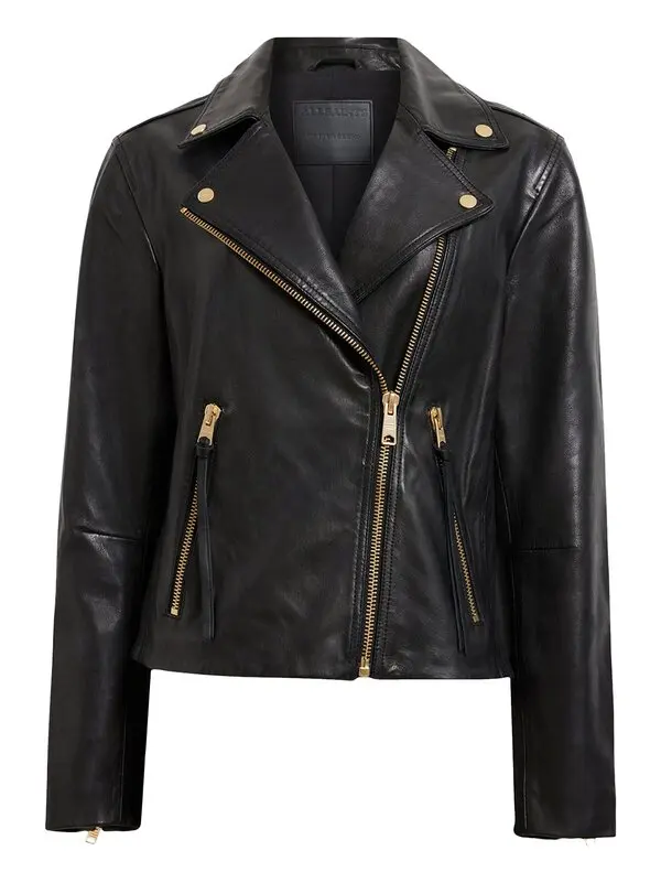 ALLSAINTS Leather Dalby Biker Jacket - Black
