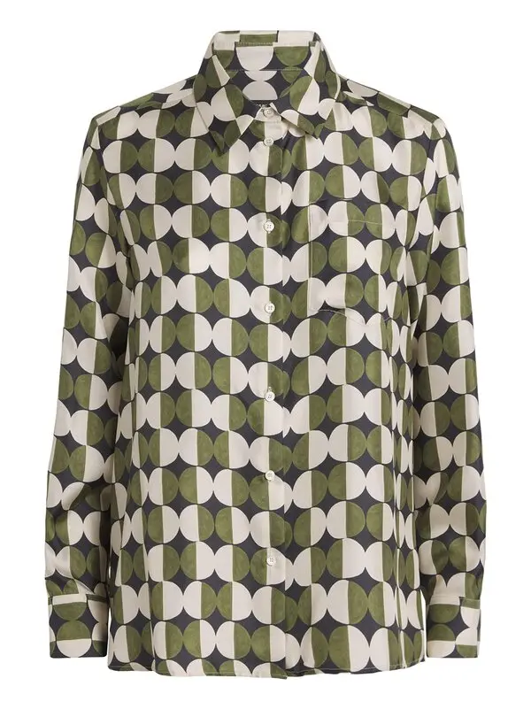 Max Mara Silk Graphic Print Shirt - Black