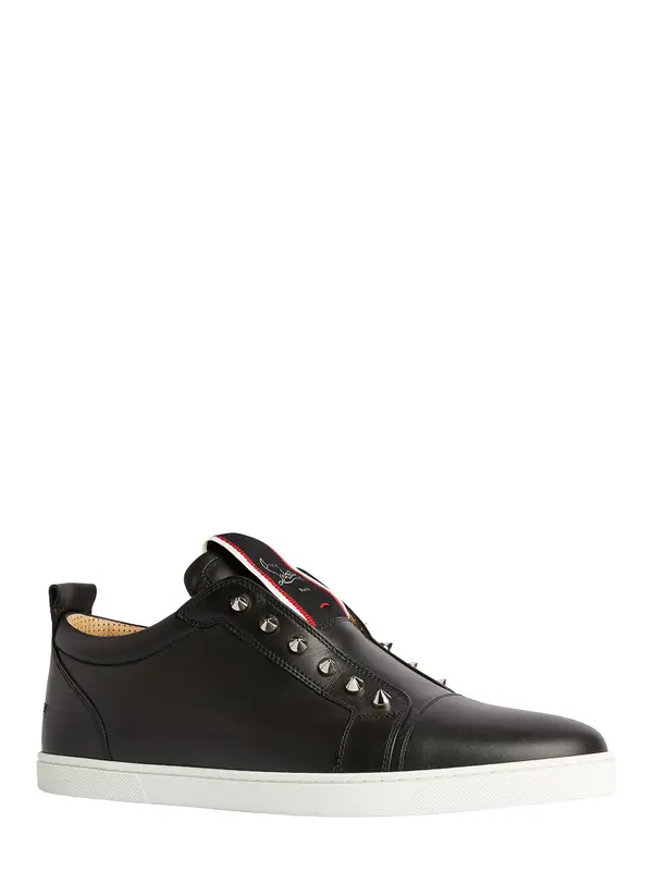 CHRISTIAN LOUBOUTIN F.a.v Fiquea Vontade Leather Sneakers - Black