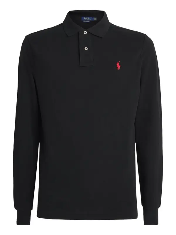 Polo Ralph Lauren Polo Pony Long-sleeved Polo Shirt - Black
