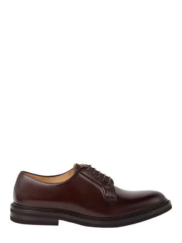 Brunello Cucinelli Leather Derby Shoes - Brown
