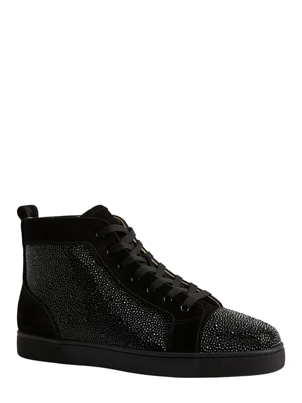 CHRISTIAN LOUBOUTIN Louis Strass High-top Sneakers - Black