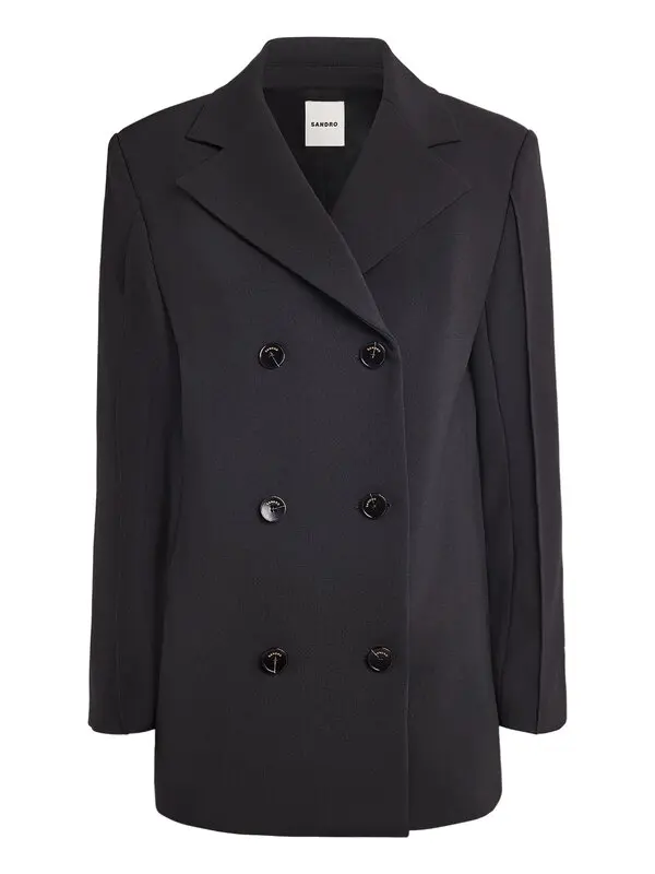Sandro Double-breasted Blazer - Black