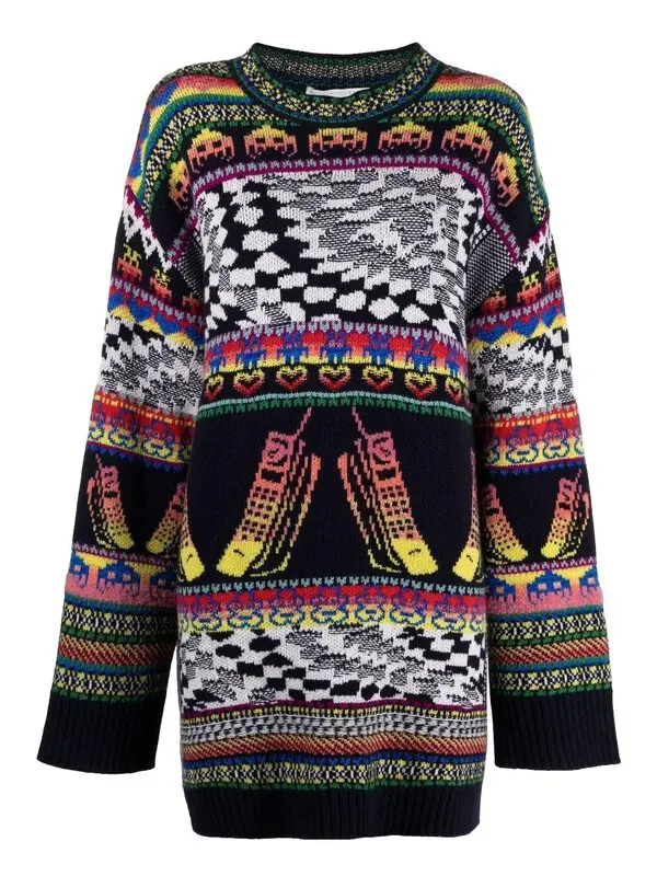 Stella McCartney Oversized Intarsia Knit Jumper - Black