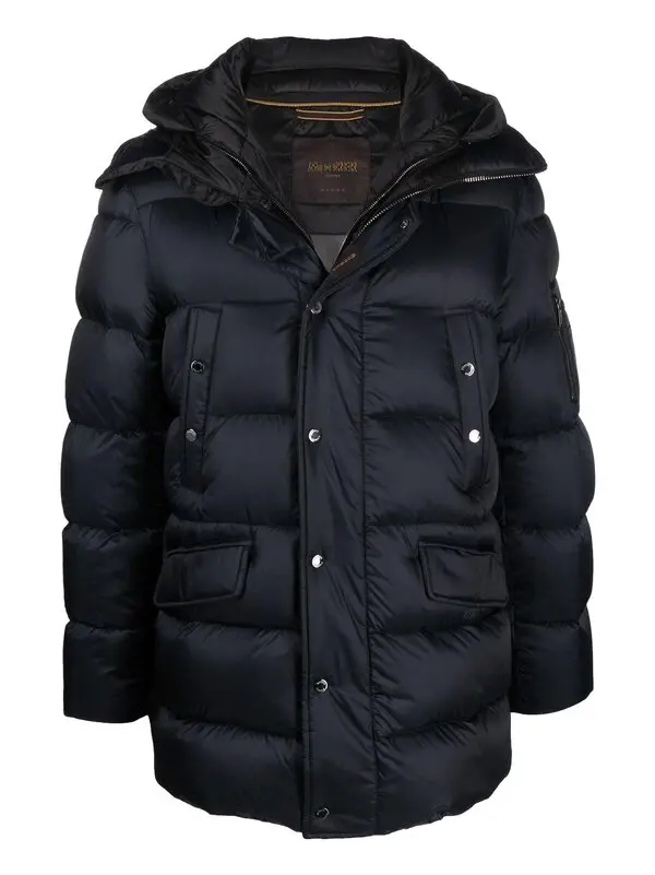 MOORER Hooded Padded Coat - Blue