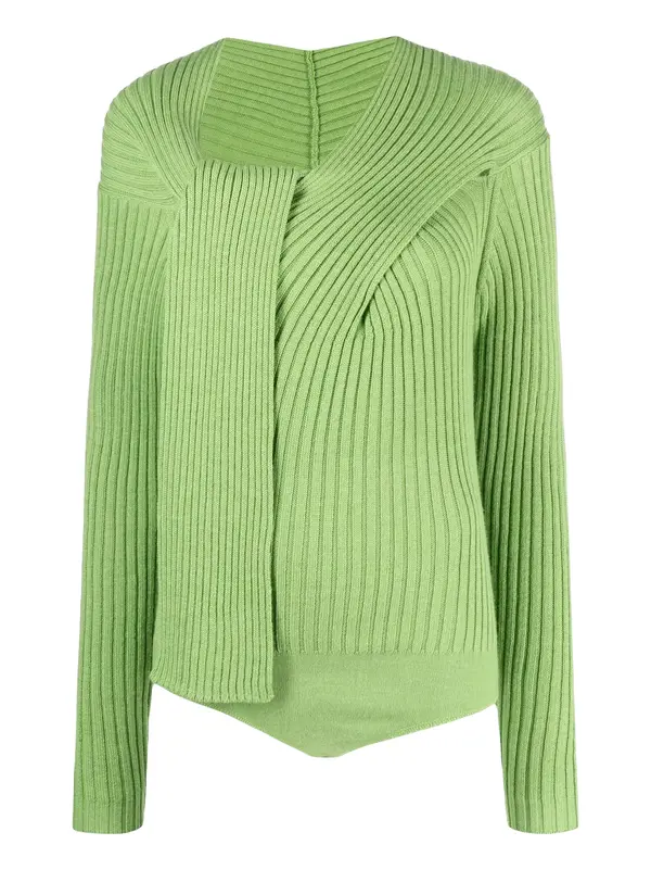 MSGM Ribbed-knit Top - Green