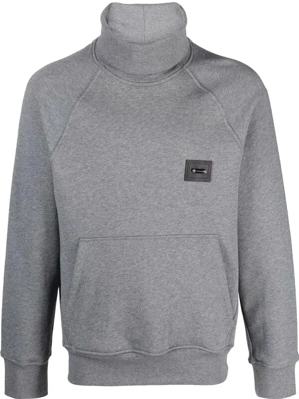 Neil Barrett Logo-patch Rollneck Sweatshirt - Grey