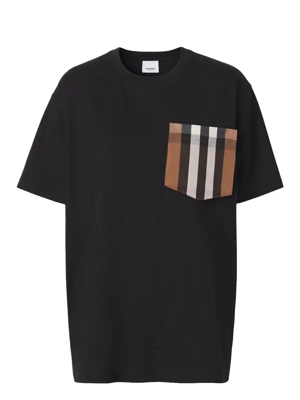 Burberry Check-pocket T-shirt - Black