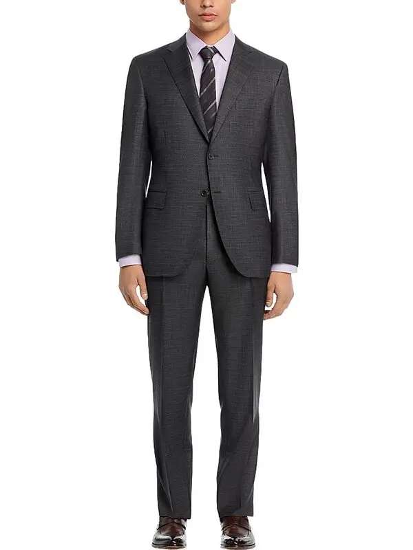 Canali Siena Sharkskin Classic Fit Suit - Charcoal