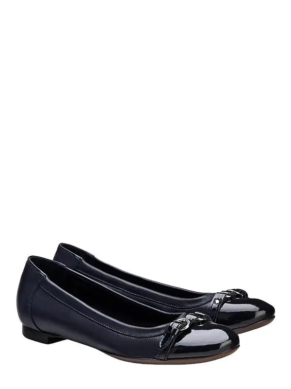 Agl Monika Cap Toe Ballet Flats - Blue Leather