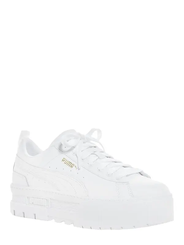 PUMA Mayze Classic Platform Sneakers - White/white
