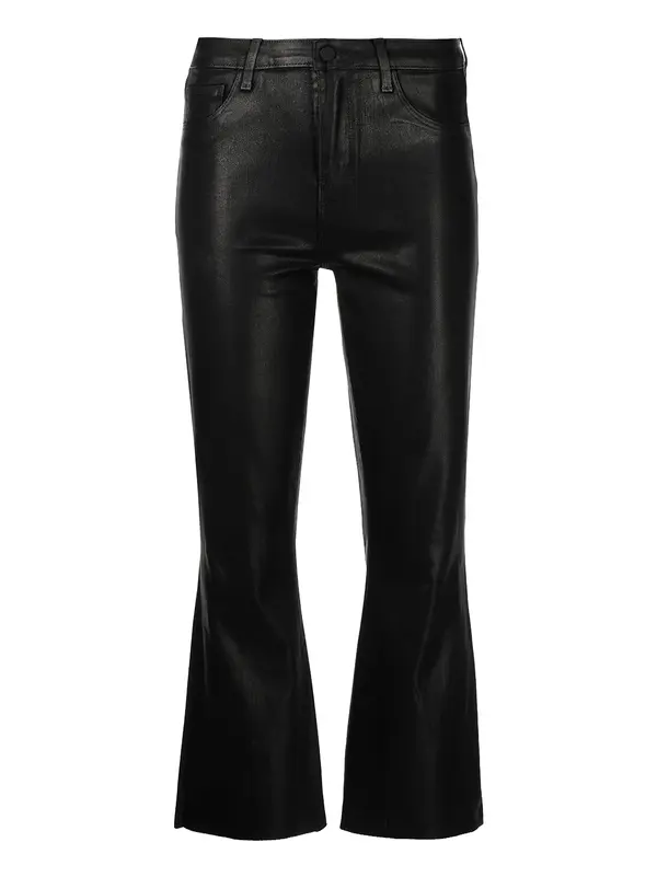 L'Agence Kendra Cropped Flare Jeans - Black