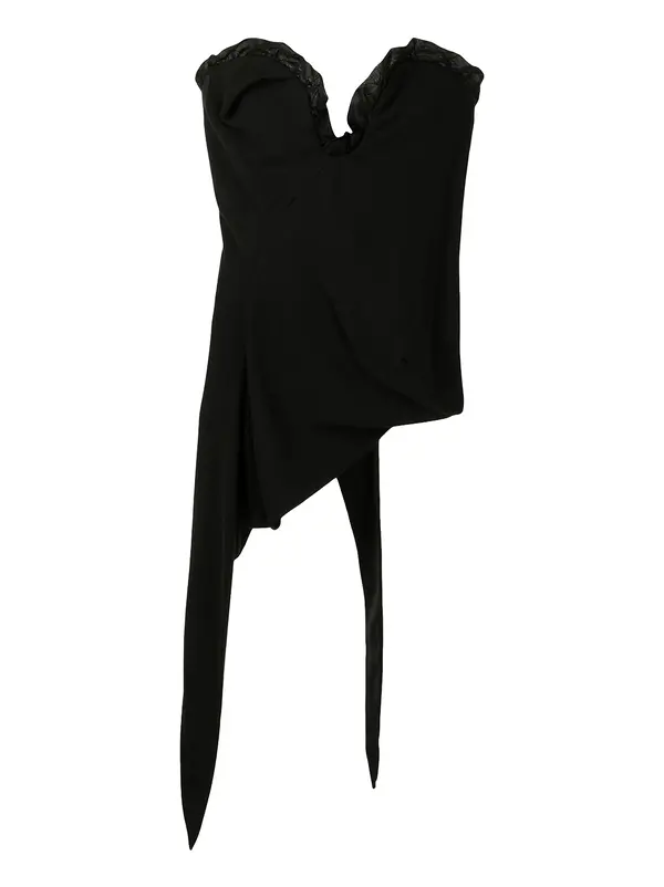 AMBUSH Ruffle-detail Corset Top - Black