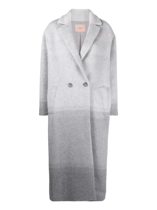 TWINSET Gradient-effect Double-breasted Coat - Grey