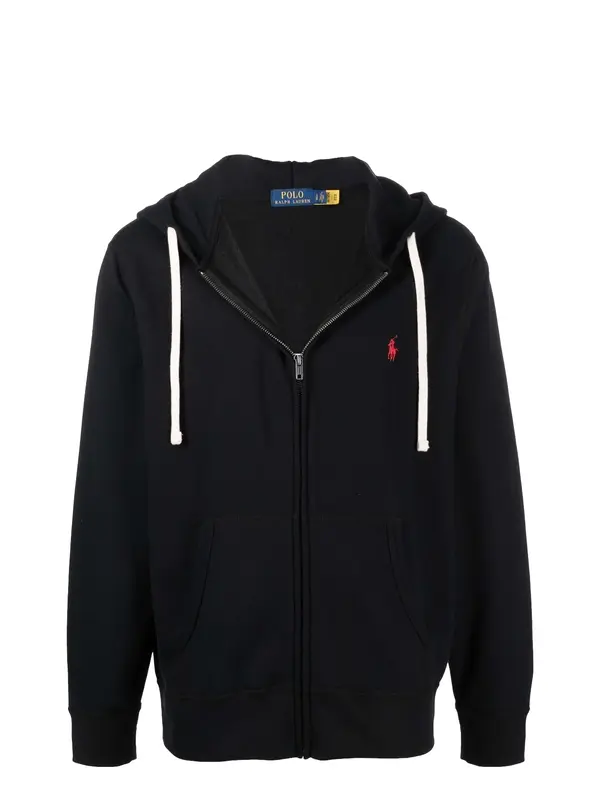 Polo Ralph Lauren Embroidered-logo Zip-up Hoodie - Black