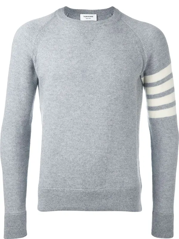 Thom Browne Striped Sleeve Jumper - Grey