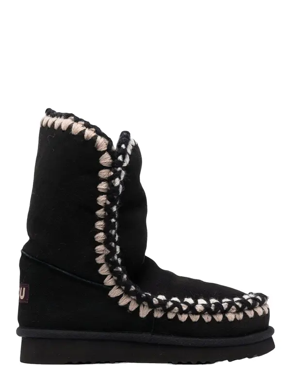 Mou Whipstitch-detail Eskimo Boots - Black