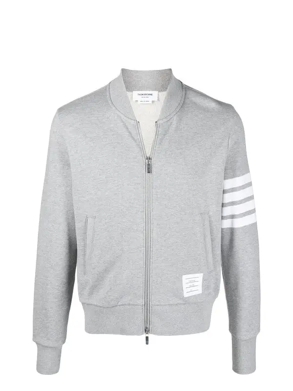 Thom Browne 4-bar Motif Zip-up Jacket - Grey