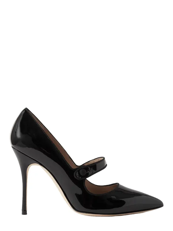Manolo Blahnik Campari 105 Patent-leather Pumps - Black